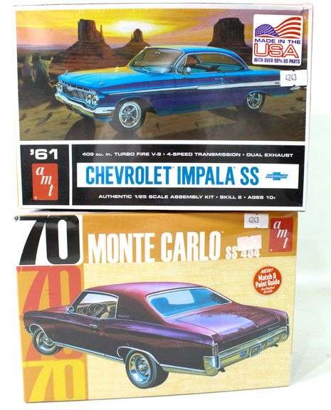 AMT Model Cars - Chevrolet Impala SS '61 - and - Monte Carlo SS454 '70 ...