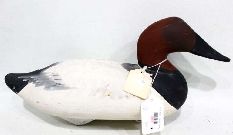 Hand carved Canvasback Duck Decoy , Signed " R. Madison Mitchell 1952 " , Note : Mr. Mitchell’s ...