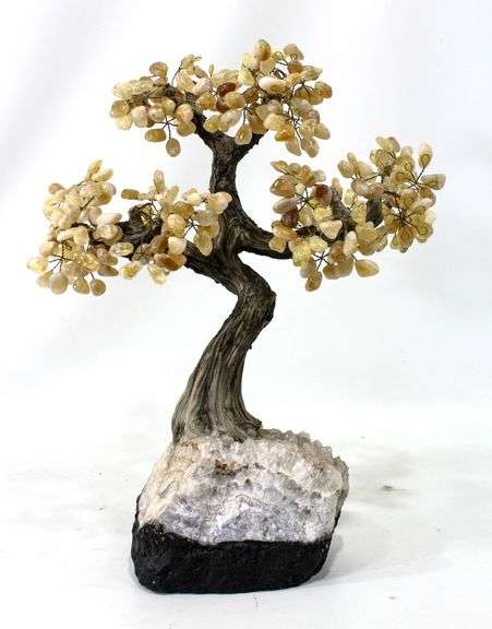 Citrine Gemstone Bonsai Tree on a Crystal Base. LARGE! 16"x20 ...