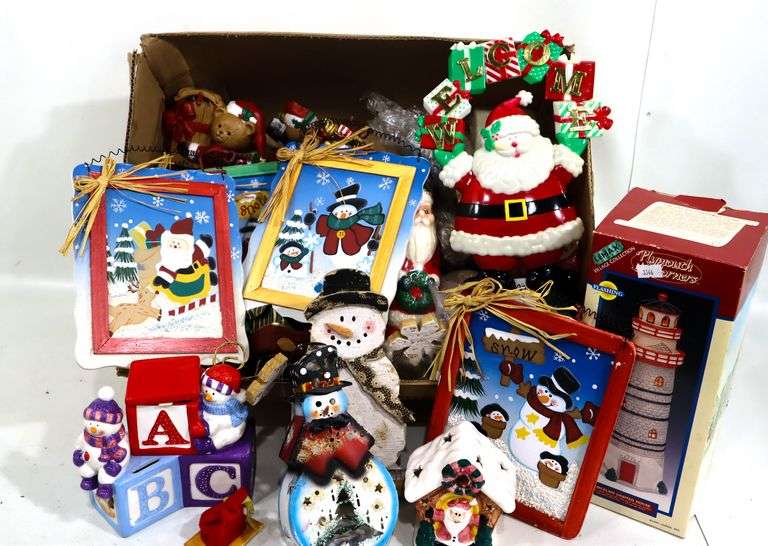 Christmas Decorations Includes Porcelain Misty Harbor Light House, Wall ...