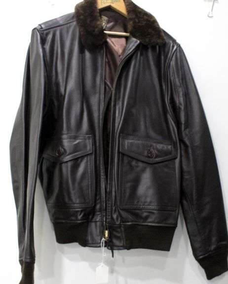 Bureau of Naval Weapons USN Leather Flight Jacket Size 44 - Vintage MIL ...