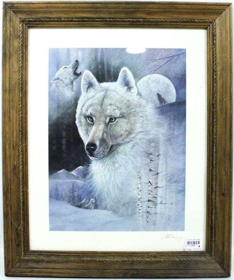 "Cry of the Wolf" by Ruane Manning (American, b. 1938) - 24 x 20 ...