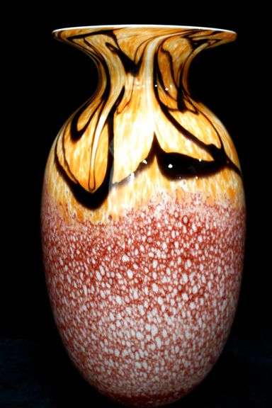 Dynasty Gallery Hand Blown Art Glass Vase - with Label - 16 x 10 ...