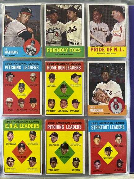 150+ 1963 Topps Baseball Cards Starter Sets. Mostly NL Teams with Mays ...