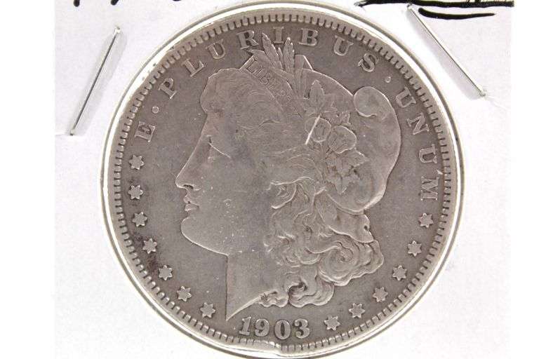 1903 "S" Morgan Silver Dollar , Marked Rare, XF. - Bunting Online Auctions