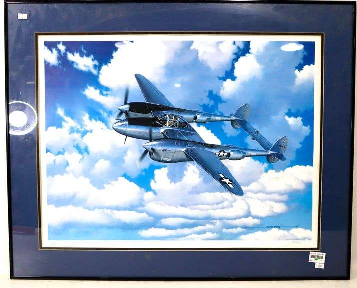 Signed, and Numbered 32/950 Limited Edition "P-38 Lightning" by Stan ...