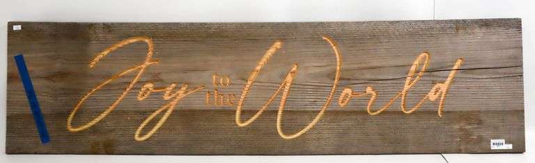 Signed and Dated 2024 "Joy to the World" Rustic Wooden Sign by Adam ...