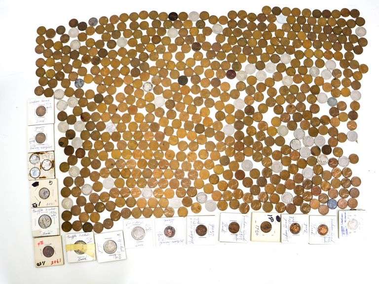 Wheat Pennies , ( 500 + ) , V and Buffalo Nickels ( 60 items. ) , and ...