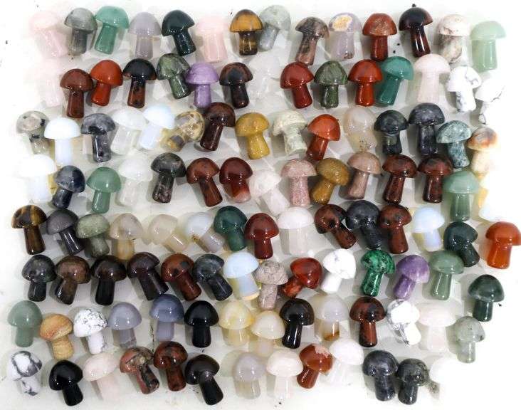 Mushroom Shape Carved Mineral Specimens - Bunting Online Auctions