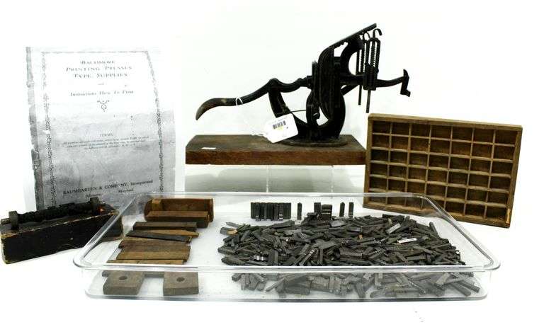 Antique No. 9 Printing Press Manufactured by Baumgarten & Co. Inc ...
