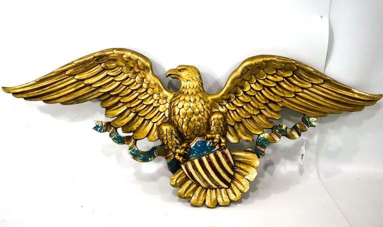 Gold American Eagle Vintage Syroco Inc. Made in USA 3762 Wall Plaque ...