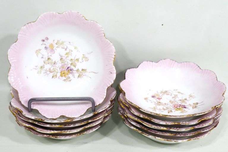 Vintage KPM Germany (Believed to be) Pink Floral Tableware - Bunting ...