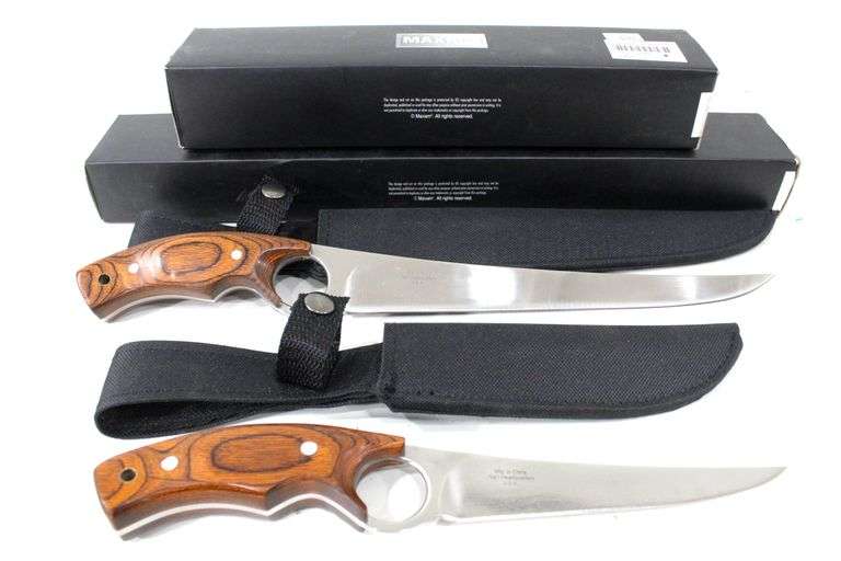Maxam Knives Includes 5" Boning Knife with Sheath and 9" Boning Knife ...