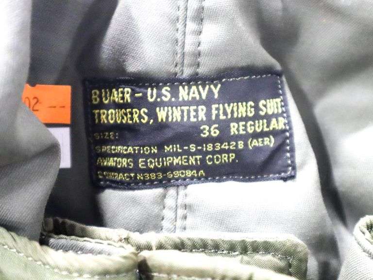 Buaer - U.S. Navy Trousers, Winter Flying Suit Size 36 Regular ...
