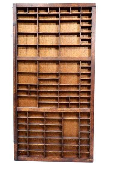 Vintage Print Shop Typeset Wooden Organizer Tray Drawer - 17 x 32 x 3 ...