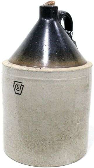 Vintage Style 5-Gallon Keystone Stoneware Crock Jug - Has a ...