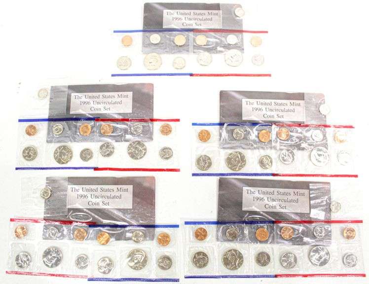 1996 US Mint Uncirculated sets 5 items ( with extra dimes ) - Bunting ...
