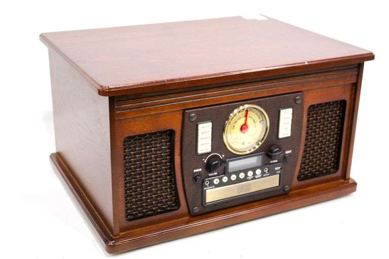 Victrola VTA-600B Wooden 8-in-1 Nostalgic Record Player with Bluetooth ...