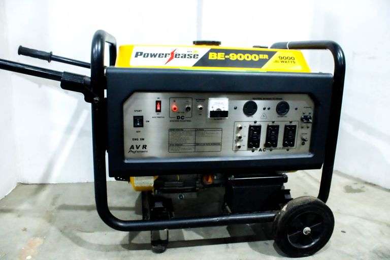 Power Ease BE-9000ER 9000 Watts Generator - Consignor contributes "Runs ...
