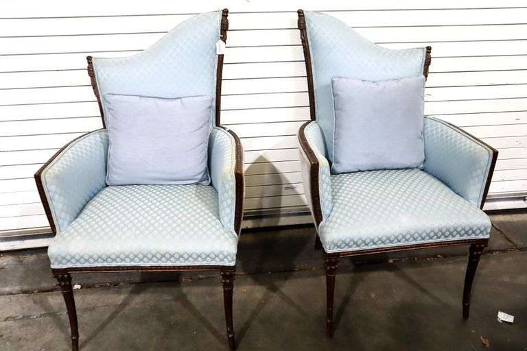 Asymmetrical Regency Lounge Chairs by Grosfeld House - Pair - Includes ...