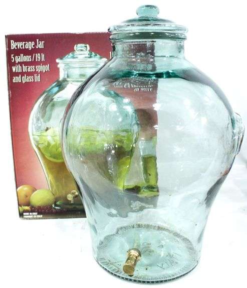 Beverage Jar - 5 Gallon Glass Jar with Spigot and Lid - Bunting Online ...