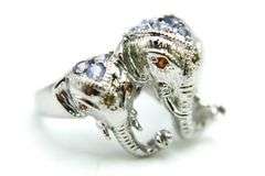 Tanzanite, Sapphire (both tested), and Sterling Silver Elephant Ring ...