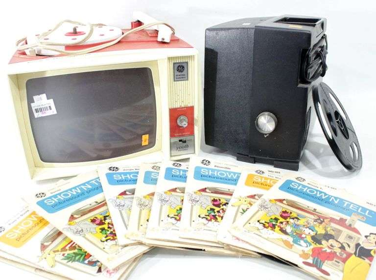 Vintage GE Show 'N Tell Phono Viewer & Record Player with Records - and ...