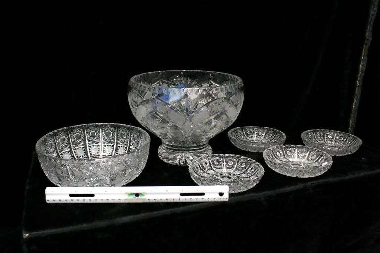Vintage Bohemian-Czech "Queen Lace" Hand-Cut Crystal Bowls - and ...