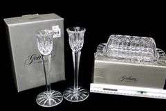 Gotham Crystal Candle Holders (Pair) - and - Butter Dish with Lid ...