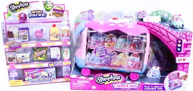Shopkins Cutie Cars Play'n'Display Cupcake Van - and - Shopkins Mini ...