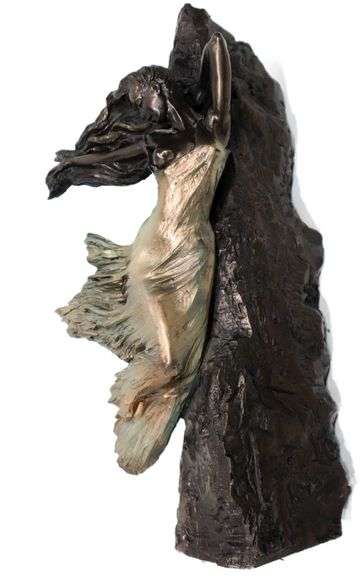 Floating with the Wind Lady Siren Metal Sculpture - May be Attributed ...