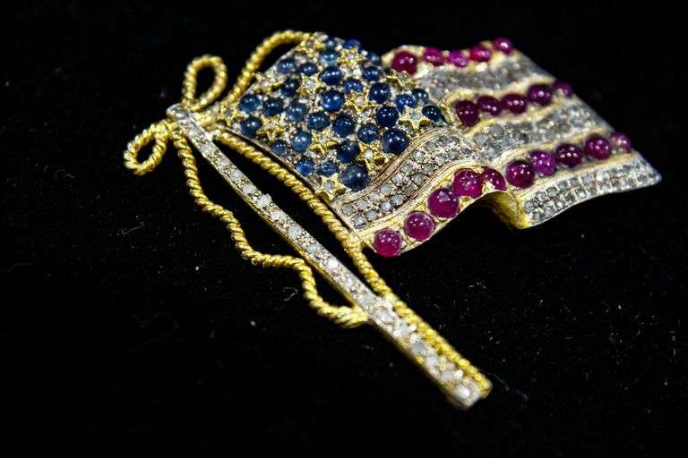 14 KT Gold, Diamond (1 ct), Ruby (1.5 cts), Sapphire (1 ct), and Gilded ...