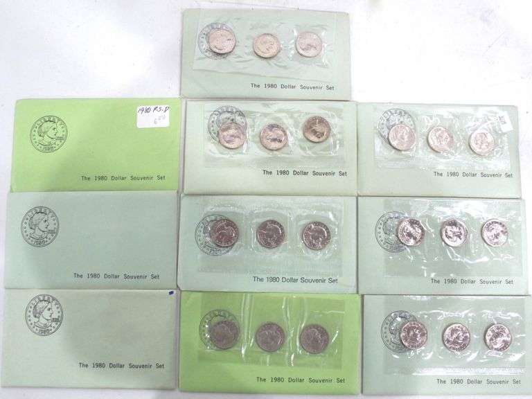 US Mint / Uncirculated Sets , 1980 Susan B Anthony P - D - S sets 10 ...
