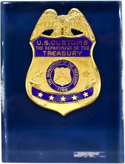US Customs The Department of Treasury Badge Plaque - Bunting Online ...