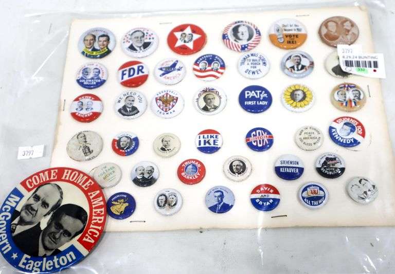 US Political Presidential Campaign buttons , Notables include FDR ...