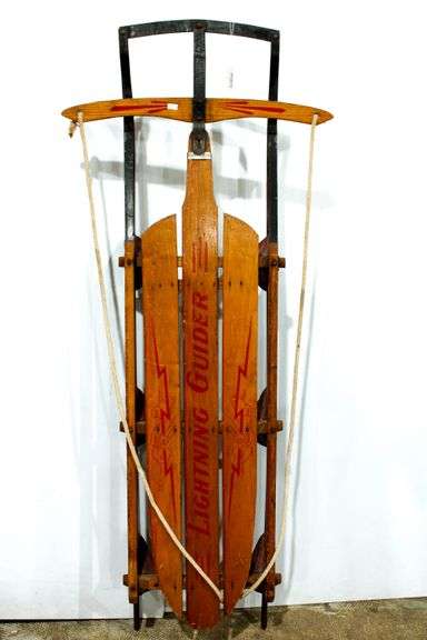 Vintage Lightning Guider Snow Sled Manufactured by the Standard Novelty ...