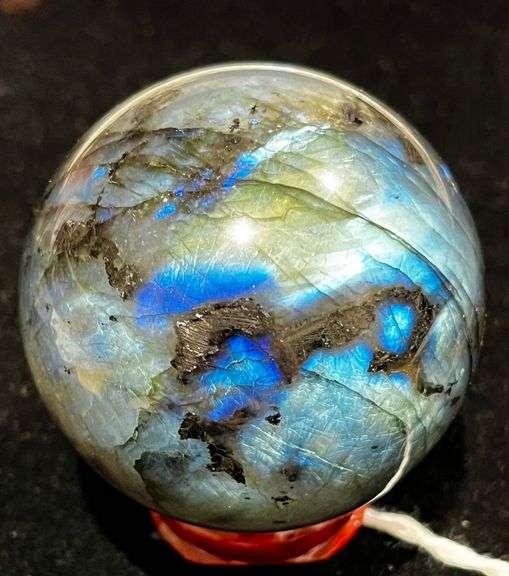 Labradorite Sphere - Large Two Inch -with Wooden Holder - Bunting ...