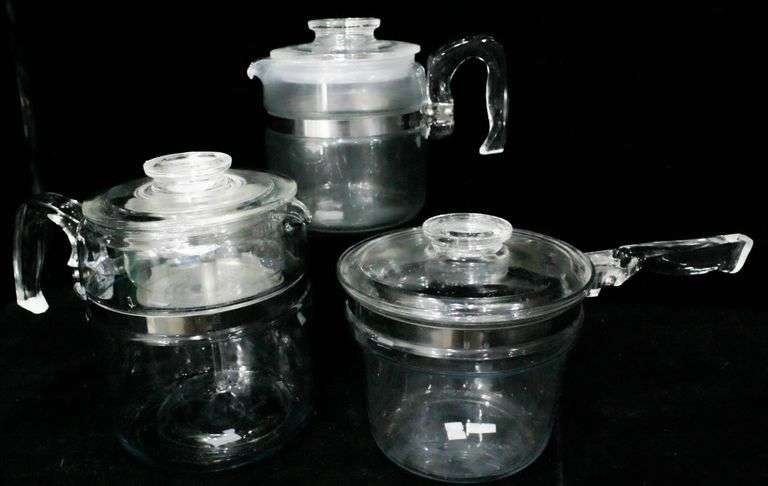 Pyrex Clear Glass Cookware - Percolator and More - Bunting Online Auctions