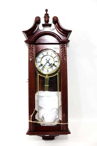 Vintage Strausbourg Manor 31-Day Chiming Pendulum Wall Clock - 32 x 10 ...