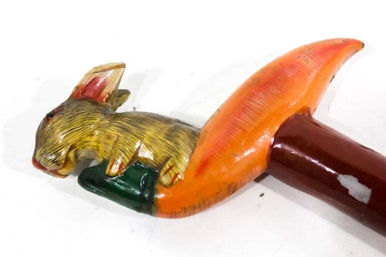 Fabulous Hand-Crafted Rabbit with Carrot Figural Grip Knobby Shaft ...