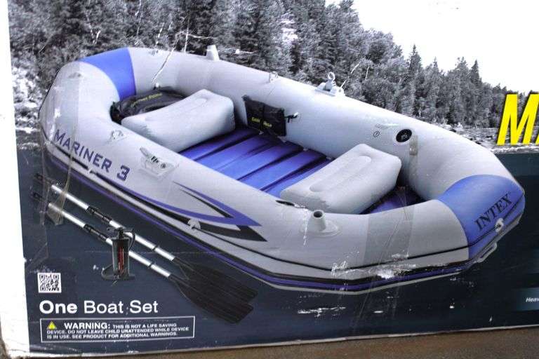 Intex Mariner 3 Three-Person Boat Includes- Oars, Embark 12V car- ready ...