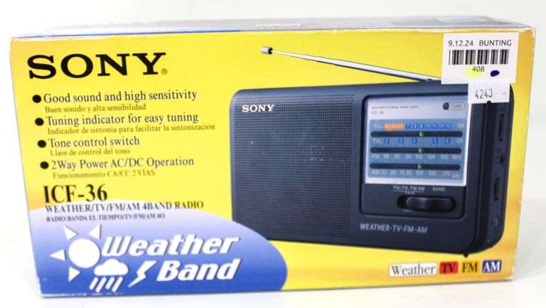 SONY ICF-36 Weather/FM/AM 4Band Radio. - Bunting Online Auctions