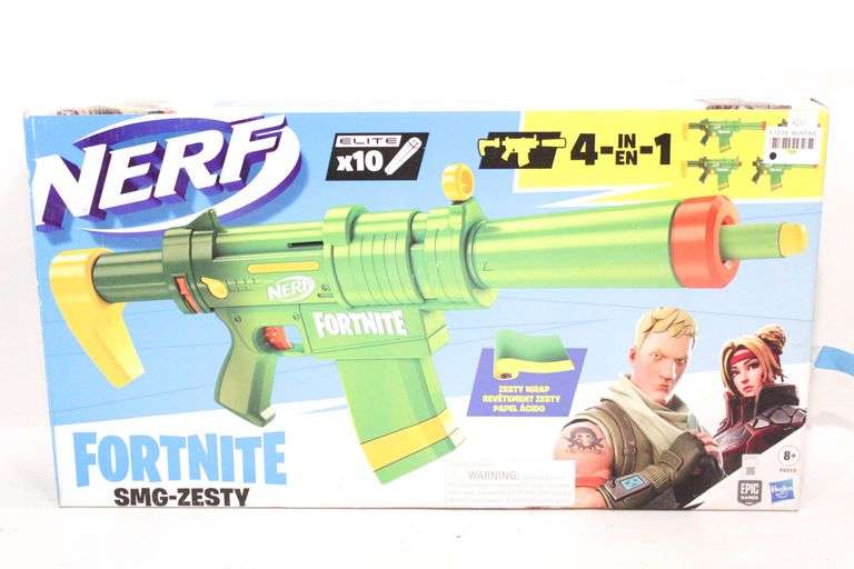 Nerf Fortnite SMG-Zesty Elite X10 Toy Gun. - Bunting Online Auctions