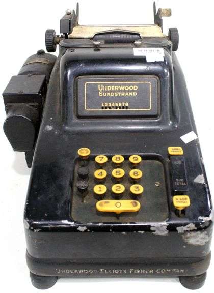 Underwood Elliott Fisher Company Sunstrand Adding Machine - Bunting ...