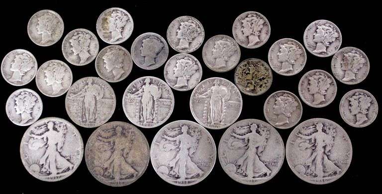 Walking Liberty Half Dollars ( 5x ) Standing liberty quarters ( 3x ...