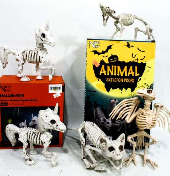 Nifti Nest Halloween Unicorn Skeleton Figurine Model & Animal Skeleton ...
