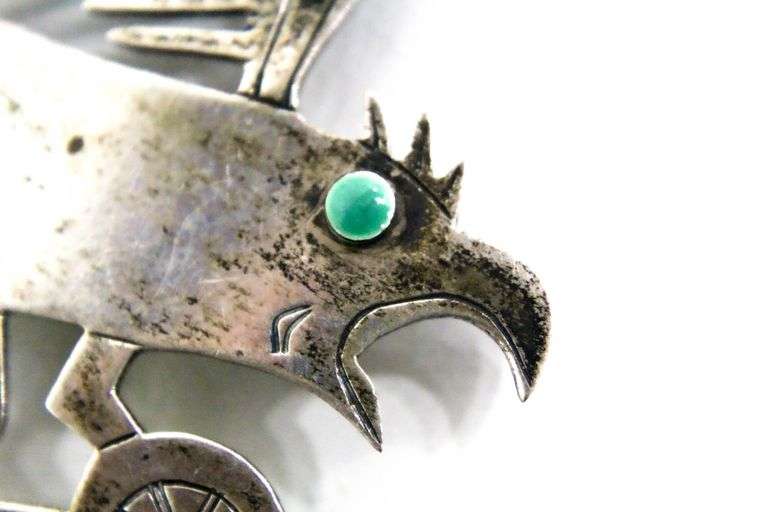 Unusual Knifewing Brooch. Zuni Bird / Human God, in Flight with a ...