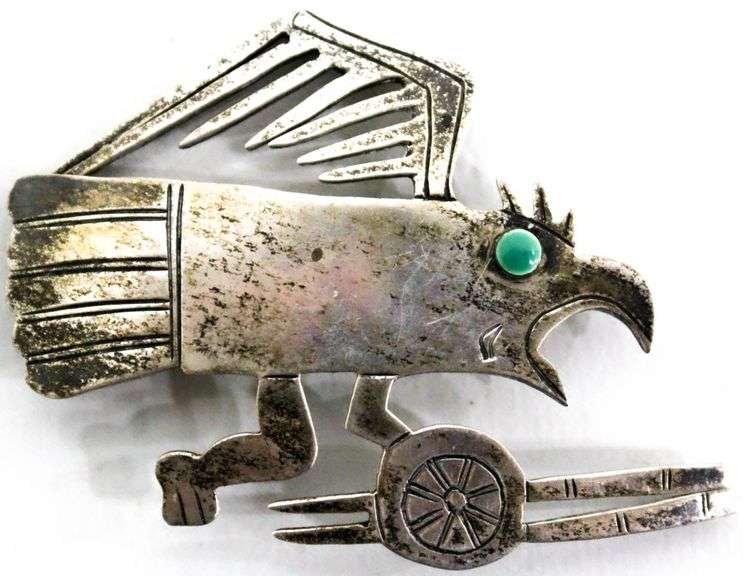 Unusual Knifewing Brooch. Zuni Bird / Human God, in Flight with a ...