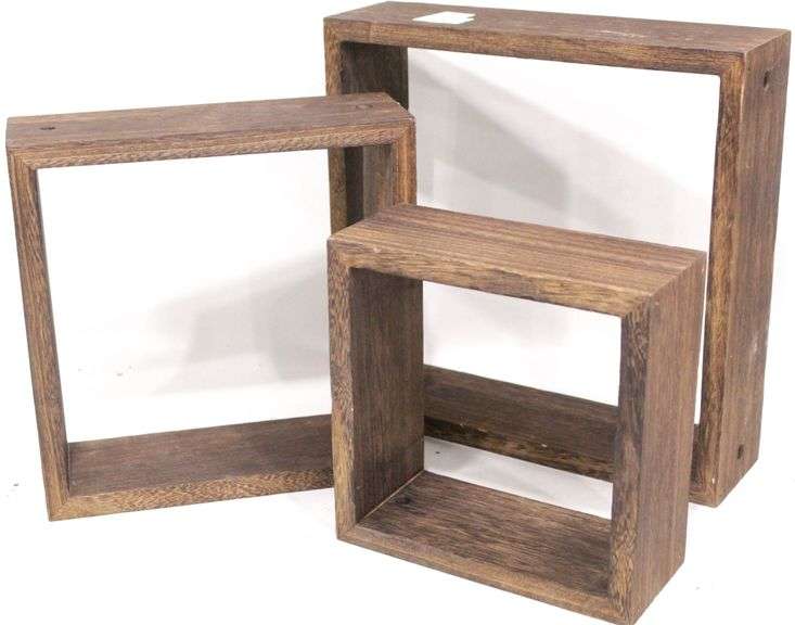 Floating Rustic Wood Box Shelves. - Bunting Online Auctions