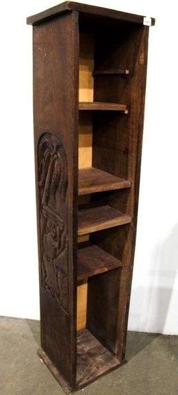 Teakwood Carved African Shelf - 69"x16"x14" - Bunting Online Auctions